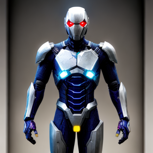 A full body high-tech suit of armor, with someone in it, with all the ...
