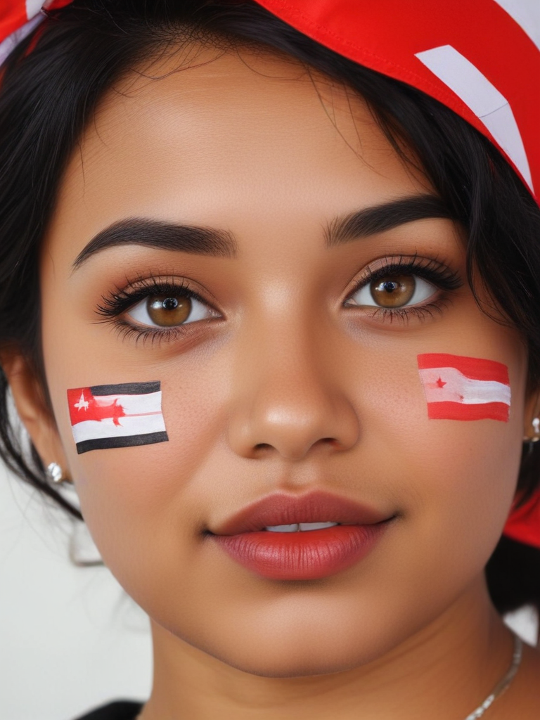 Fat dark skinned Indonesian maid Nose piercing wavy hair and Holding ...