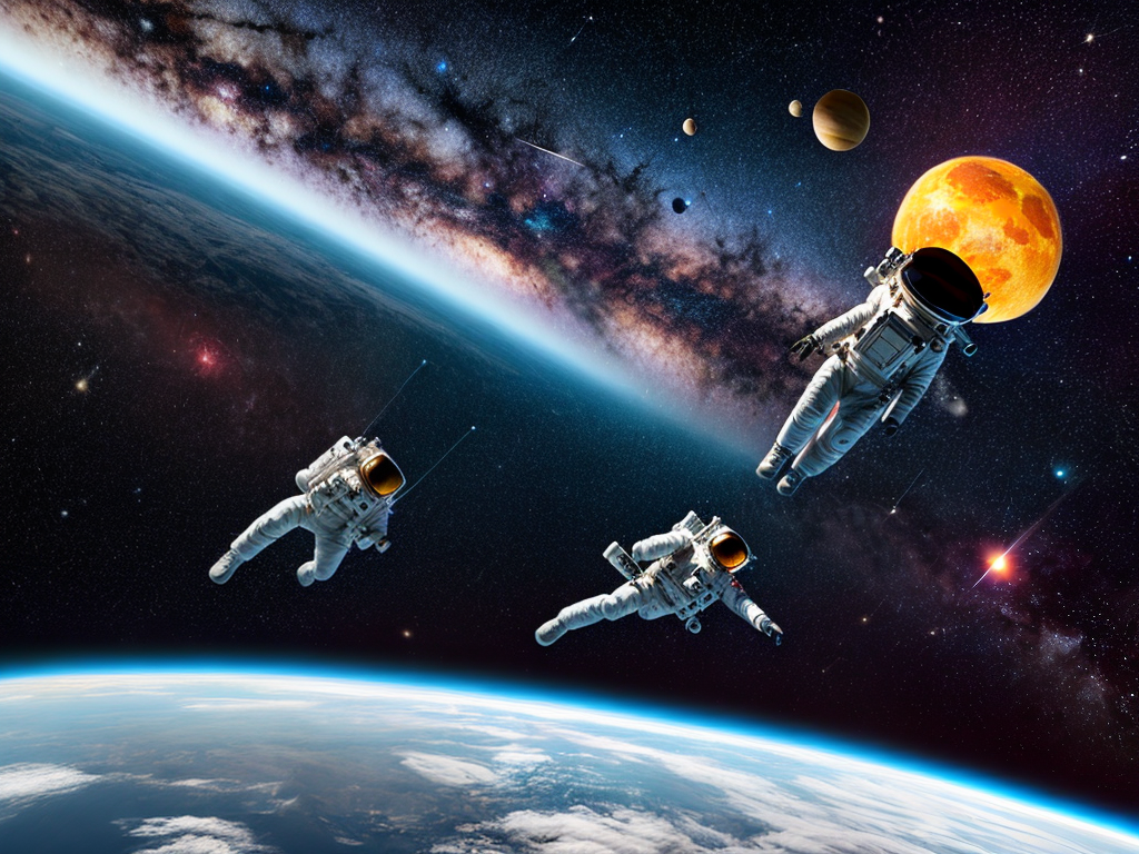astronaut falling in outer space