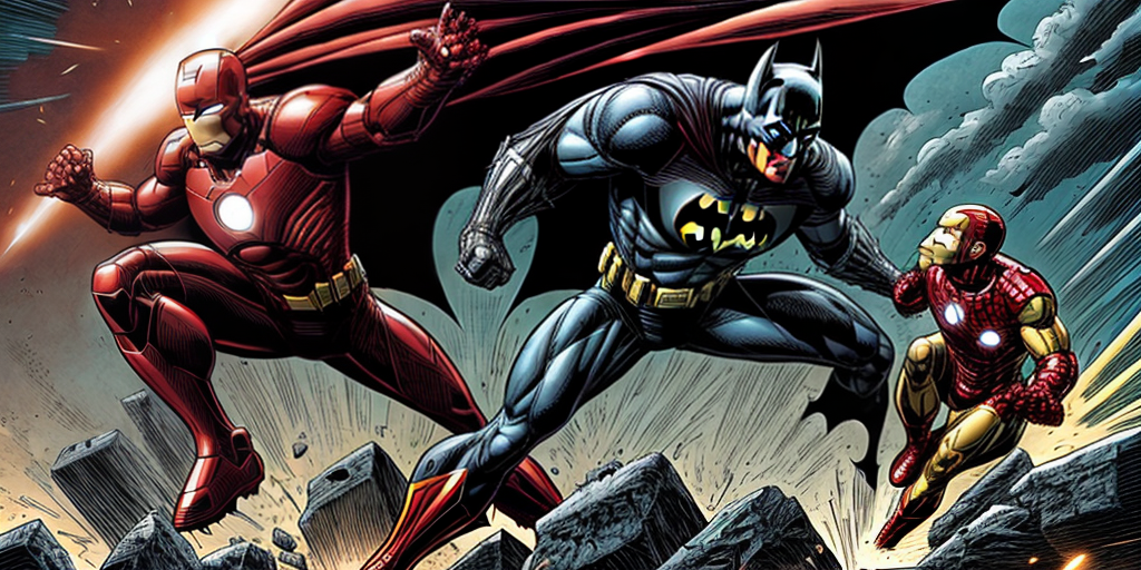 Batman fighting against iron man