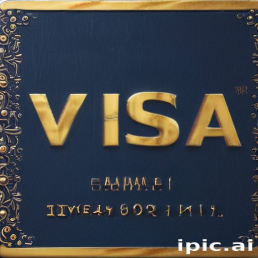 Elegant Visa Card Design Featuring Intricate Border and Gold Accents