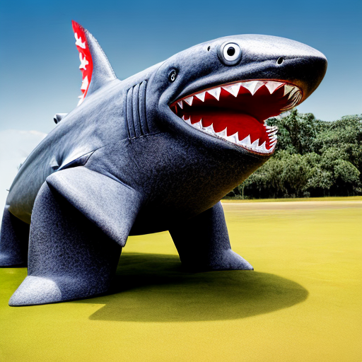 Shark with machine gun