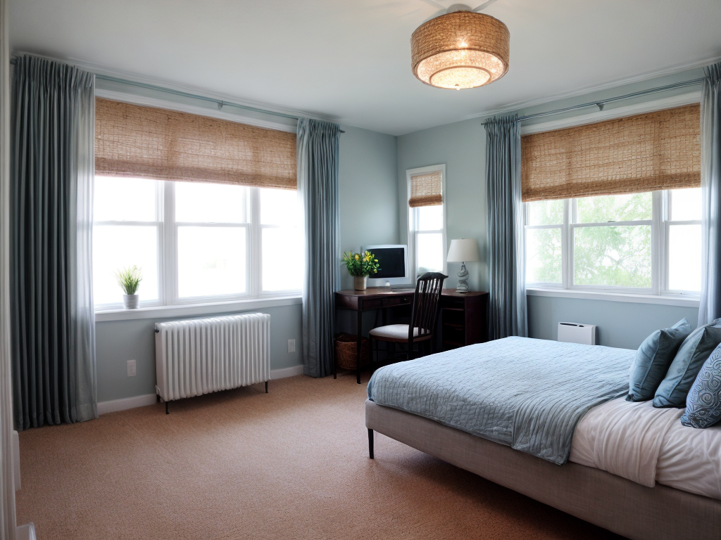 A room with dim and tinted light