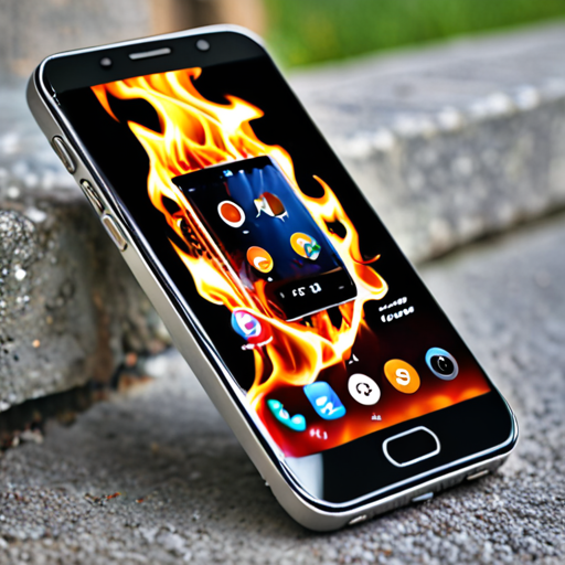 Devil phone in flame