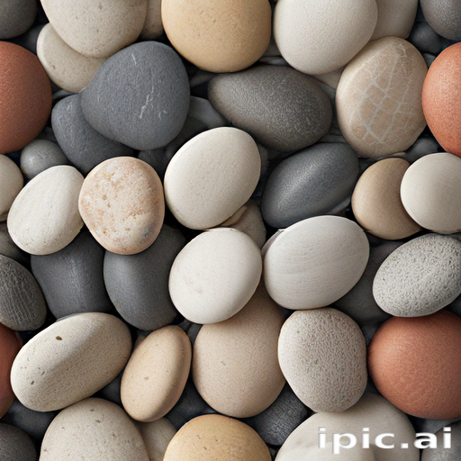 A Beautiful Arrangement of Smooth Pebbles in Various Natural Colors.