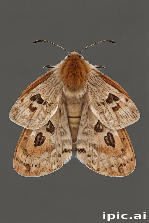 Detailed Close-Up of a Beautiful Moth with Intricate Patterns and Textures