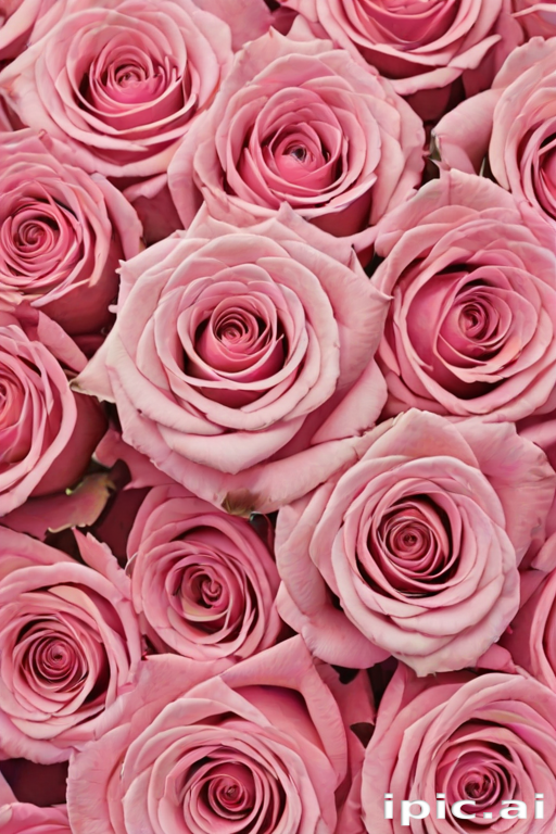 Beautiful Arrangement of Soft Pink Roses in a Lush Floral Display