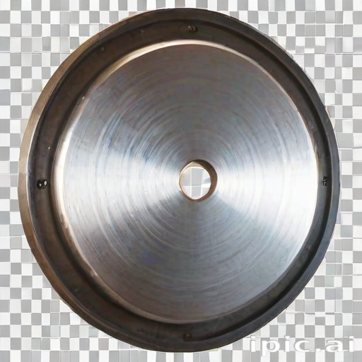 Large Circular Metal Disc with Smooth Surface and Central Hole Design