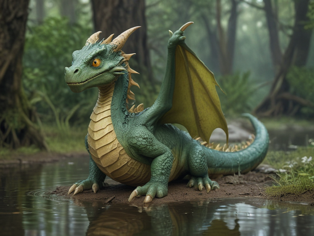 Cartoon Swamp dragon