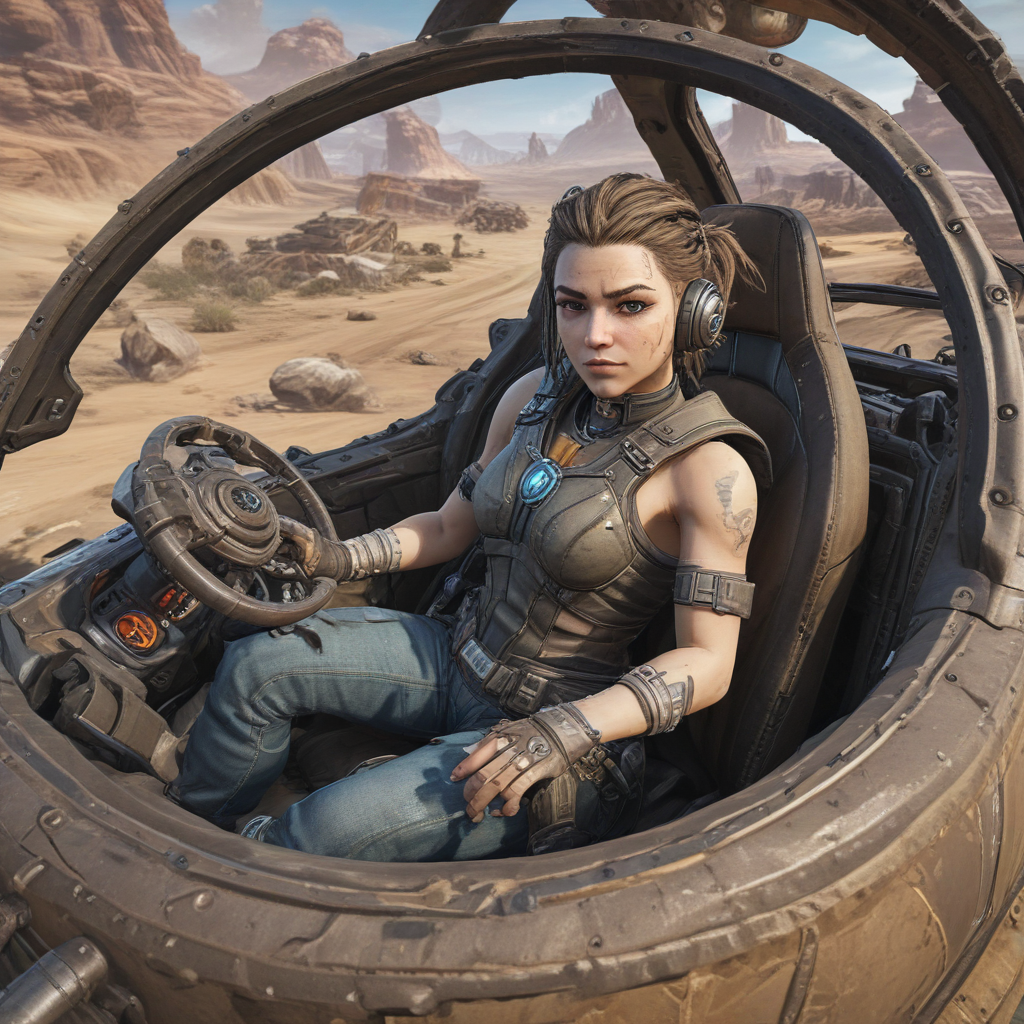 baby in armor driving in the seat at the center of the circular cyclone ...