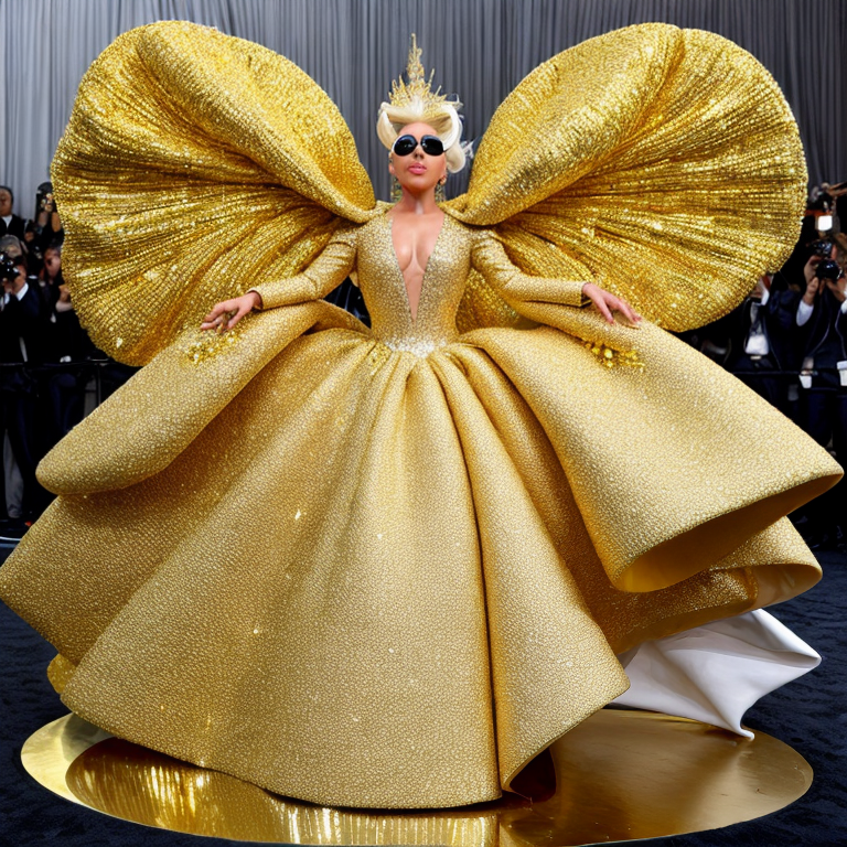 lady gaga high fashion haute couture dripping gold