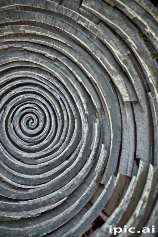Intricate Spiral Design Created with Layered Metallic Textures and Patterns