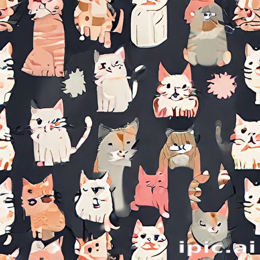 A Colorful Collection of Playful Cats Illustrated in Various Styles and ...