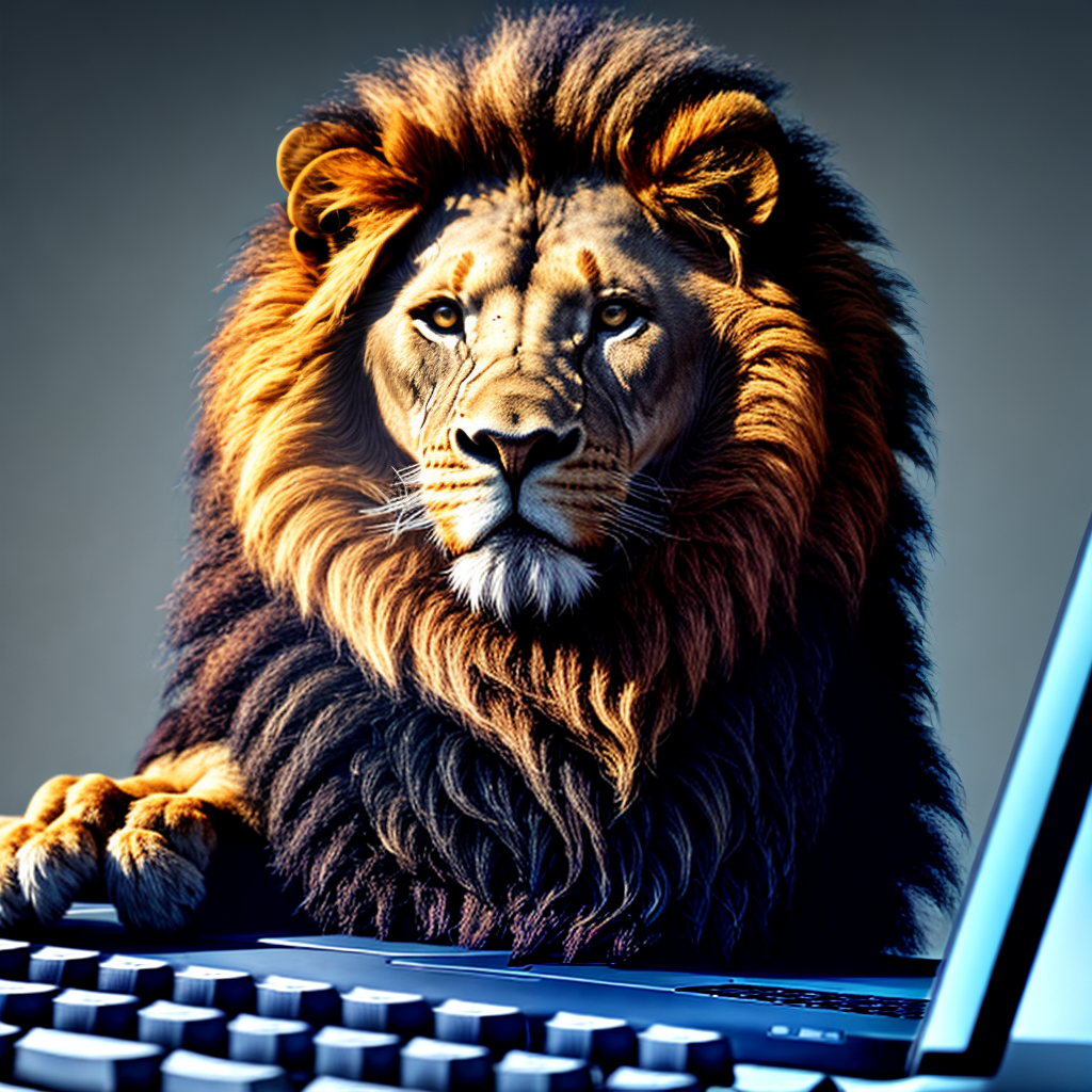 lion typing code in computer