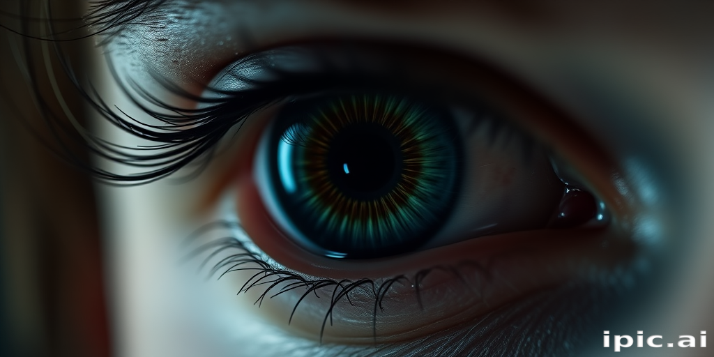 A Close-Up View of an Intricately Detailed Eye with Vibrant Colors.