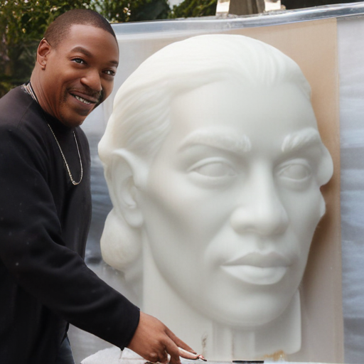 Eddie murphy making an ice scultpture of eddie murphy