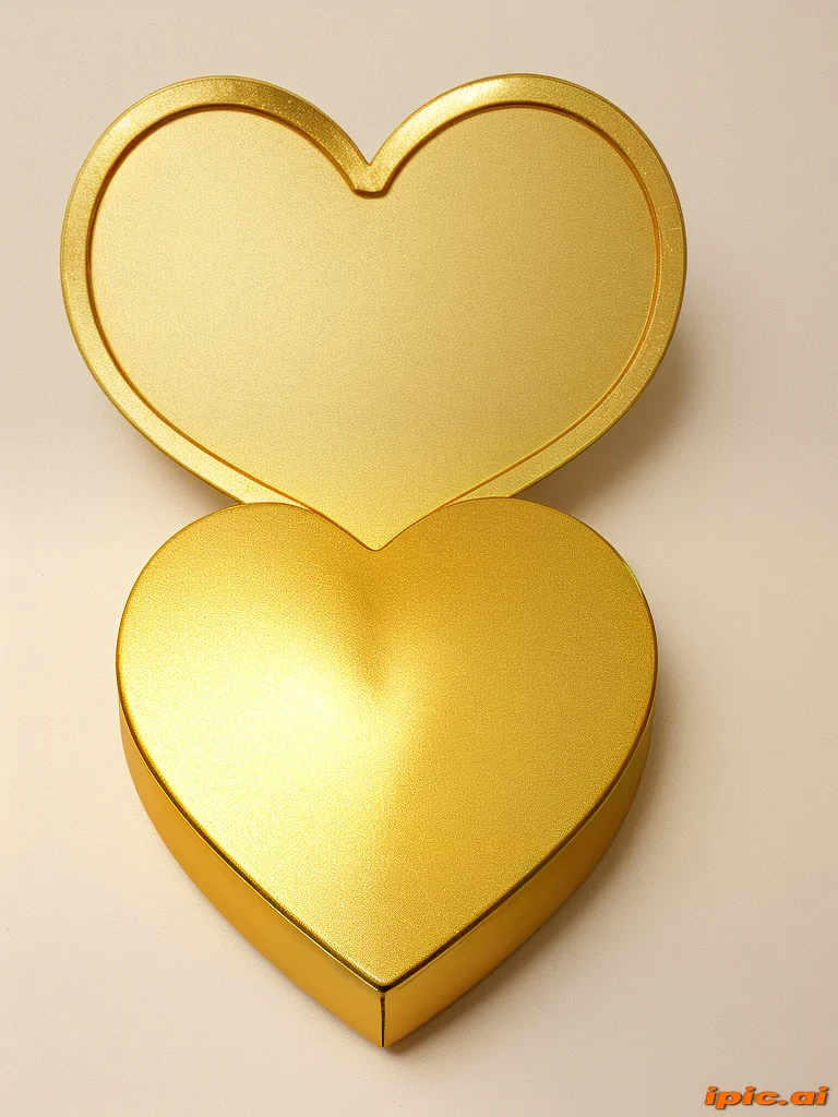 Elegant Golden Heart-Shaped Box Perfect for Storing Special Treasures ...