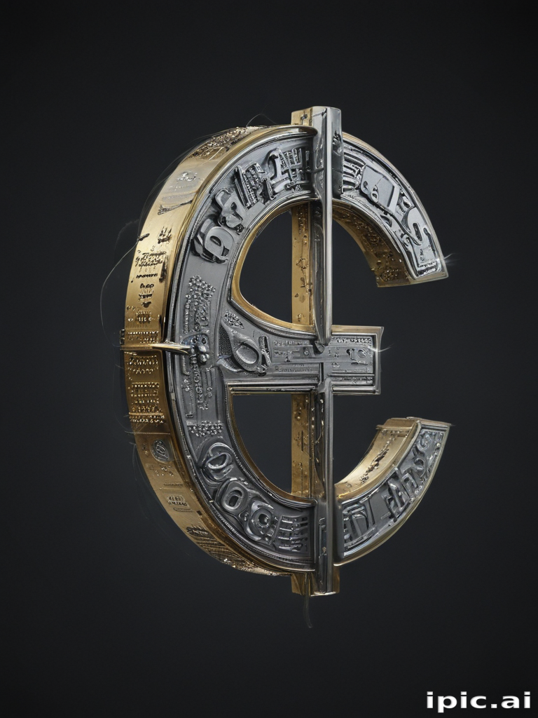 Intricate Metallic Euro Symbol Design Showcasing Unique Artistic ...