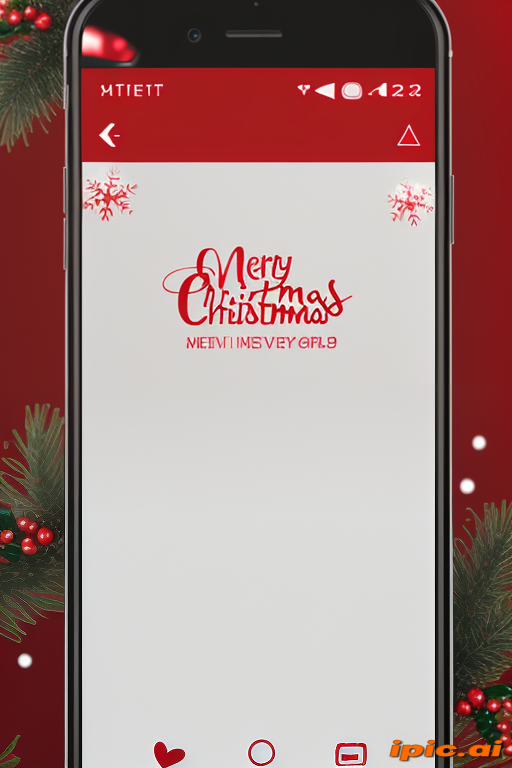 Festive Mobile Screen Design Featuring a Joyful Merry Christmas Message
