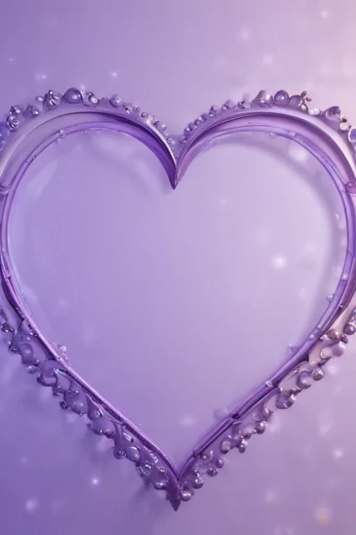 Elegant Purple Heart Design Adorned with Shimmering Bubbles and ...