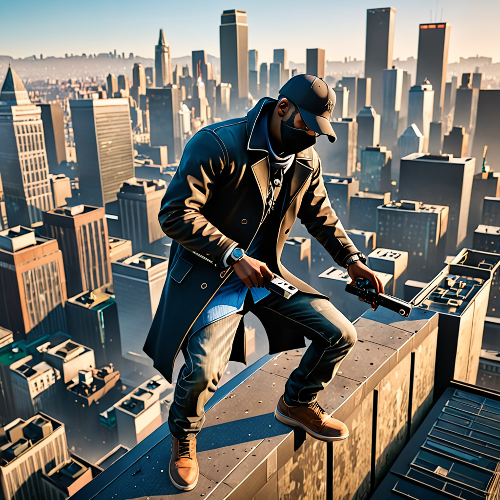 Watch dogs man on top of a building, thumbnail