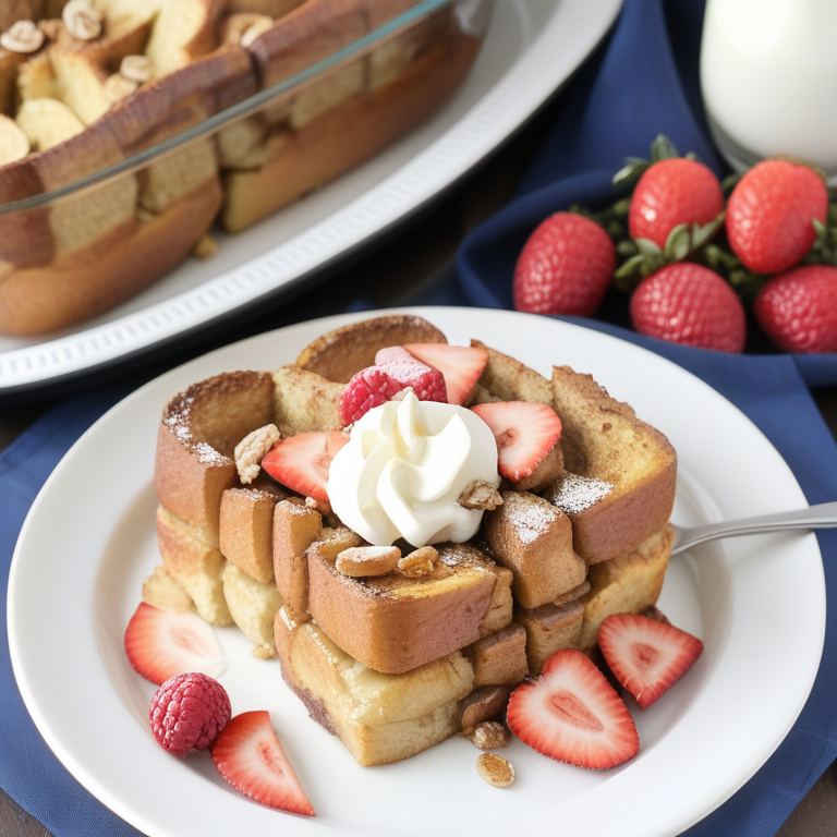 Deliciously Layered French Toast Casserole Topped with Fresh Berries ...