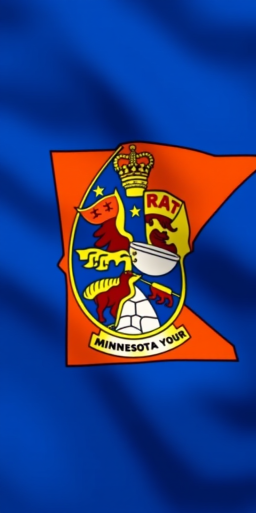 Vibrant Flag of Minnesota Featuring Unique Emblem and Bold Colors