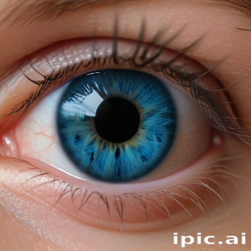 Close-Up of a Beautiful Blue Eye with Intricate Details and Colors