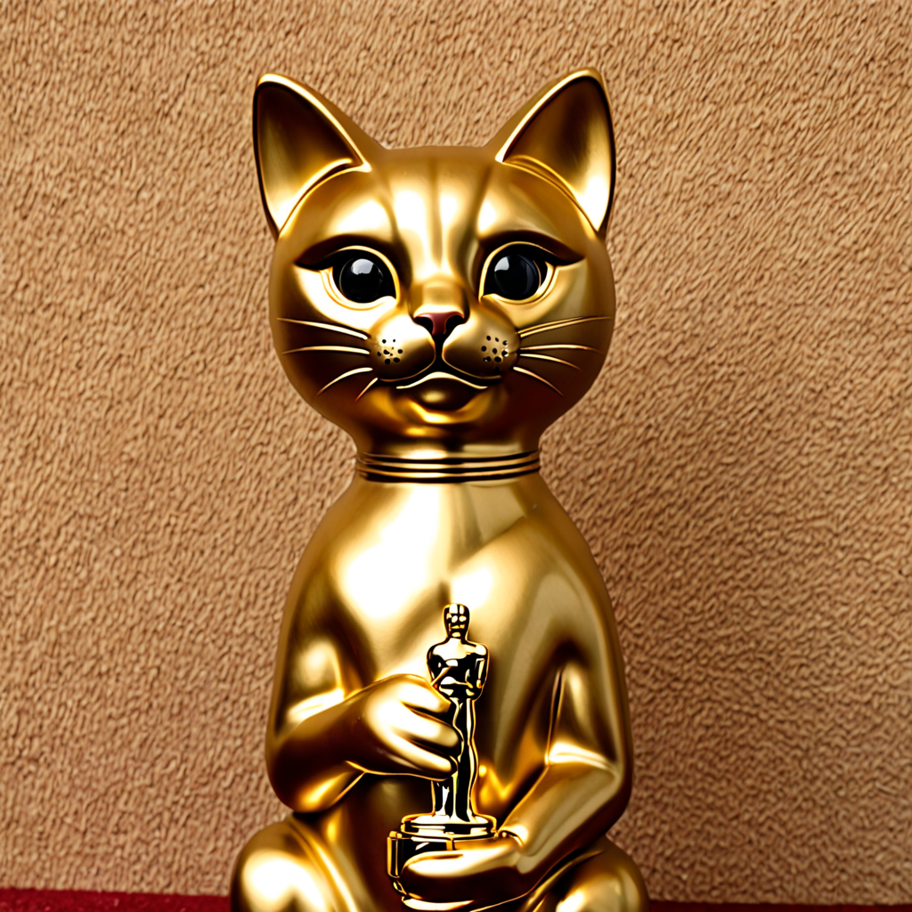 oscar award that is shaped like a cat