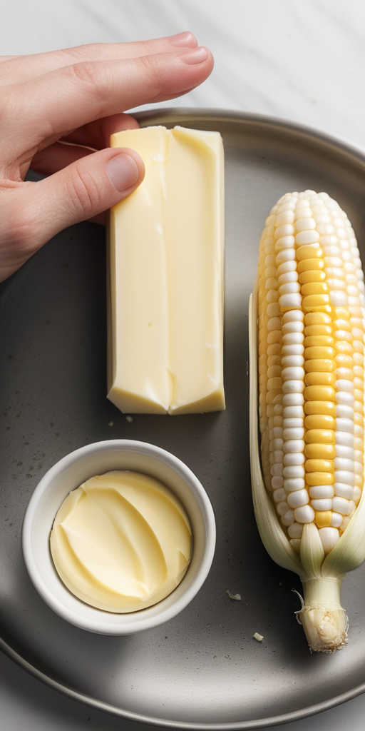 Freshly Churned Butter and Cream Displayed on a Rustic Wooden Board