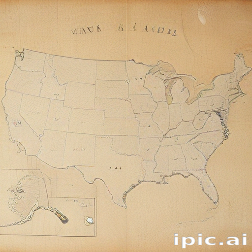 Historical Map Outline of the United States with Territorial Divisions ...