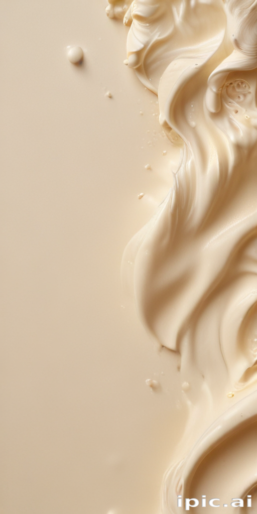 Smooth and Creamy Texture of Luxurious Beige Emulsion on a Surface
