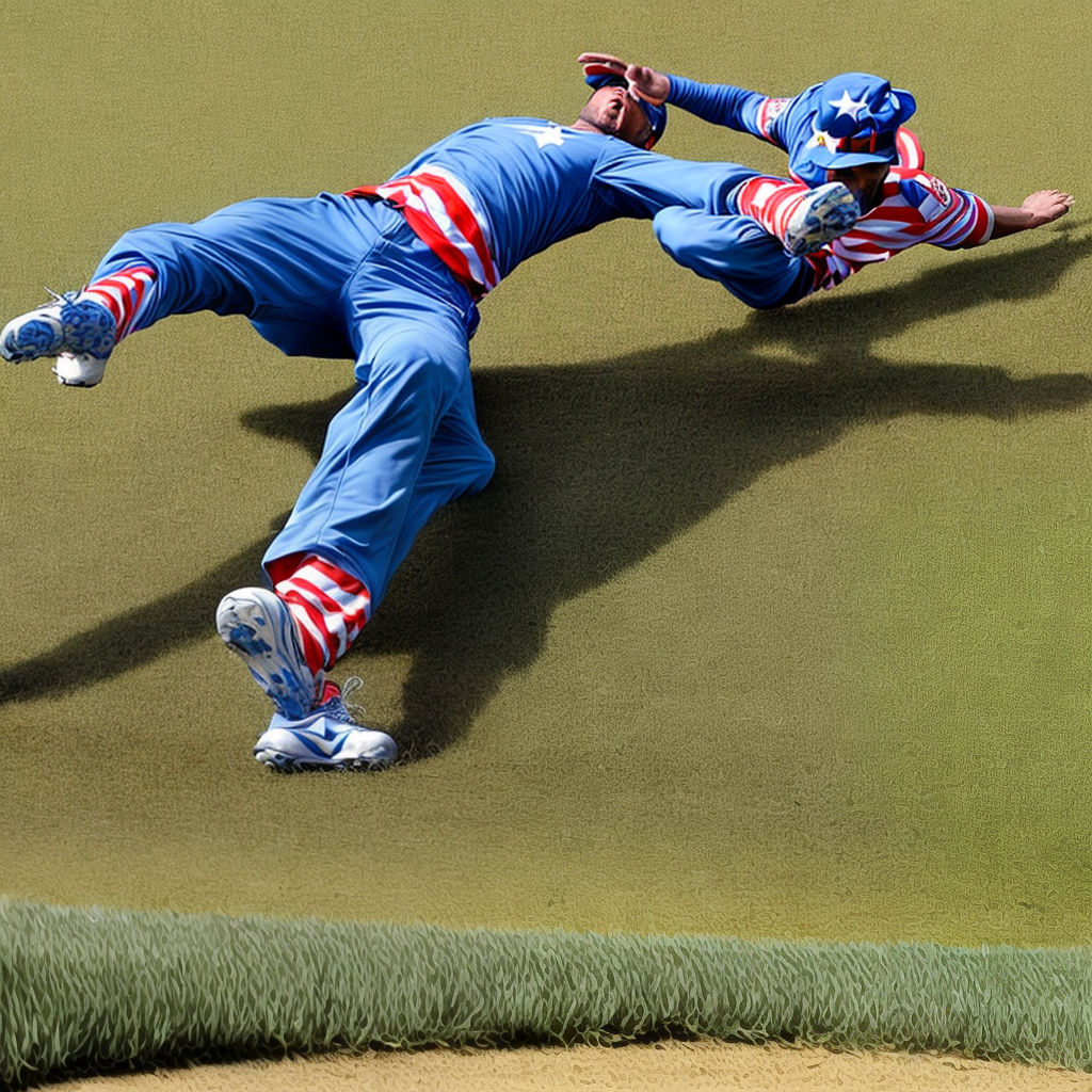 Uncle Sam falling down the stairs of a plane