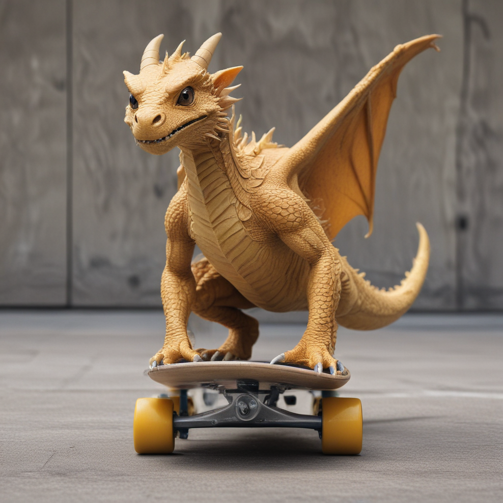 dragon on a skateboard