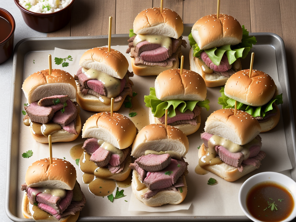 Savory Mini Beef Sliders Stacked High with Cheese and Fresh Lettuce