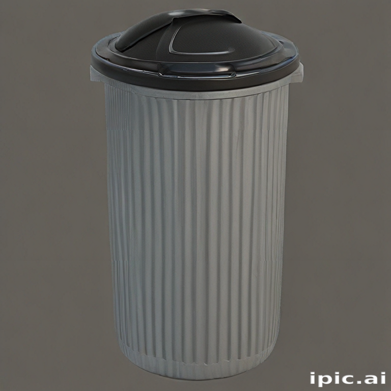 Simple Grey Trash Can with Lid for Efficient Waste Management and Disposal