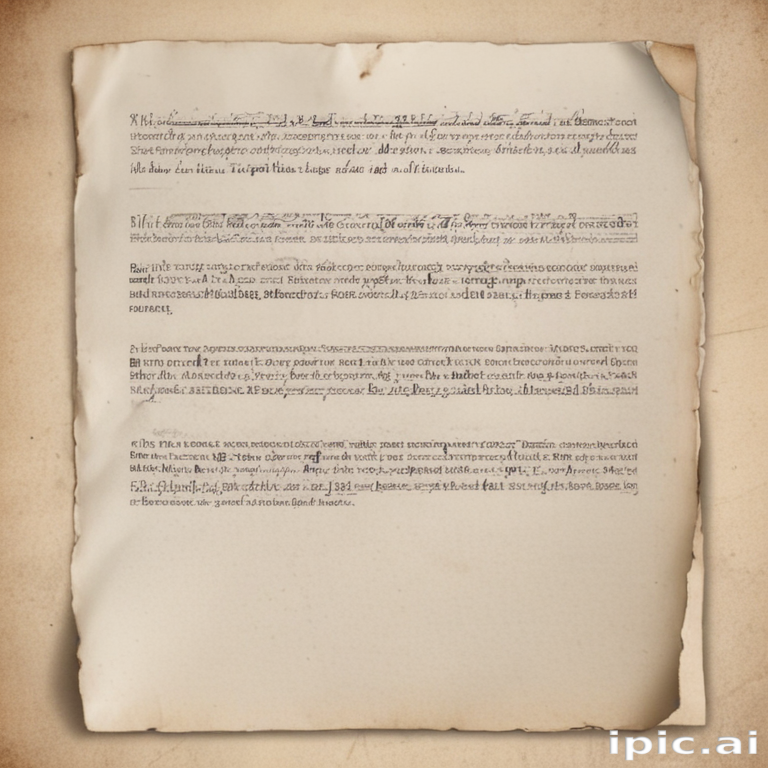 Ancient Manuscript Featuring Intricate Text and Weathered Page Edges.