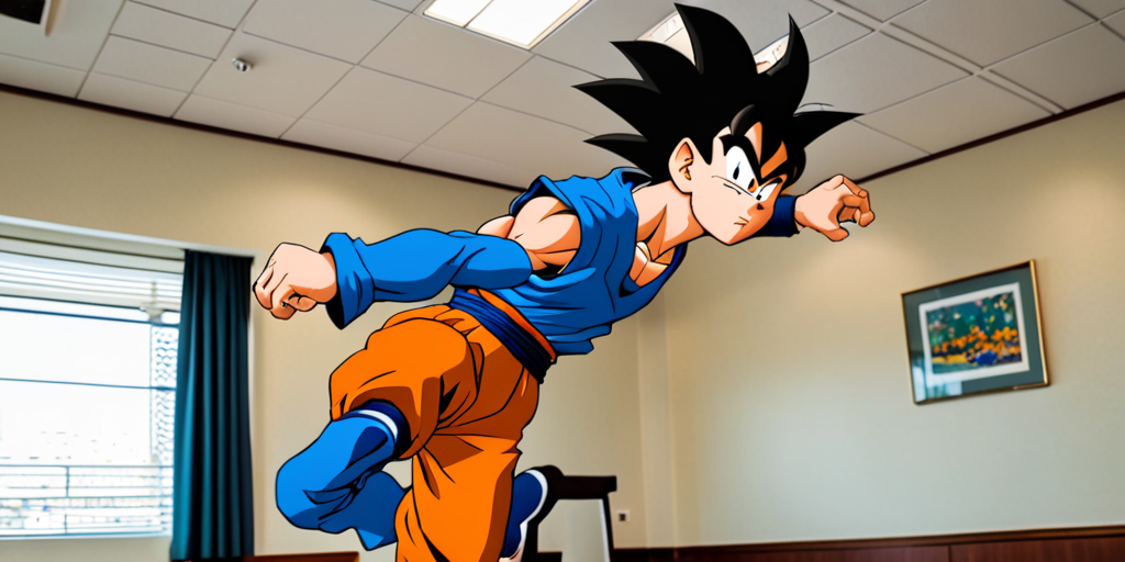 goku doing a backflip