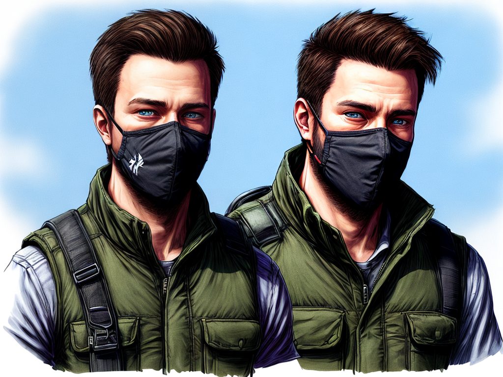 drawing of a dayz guy with a vest and mask