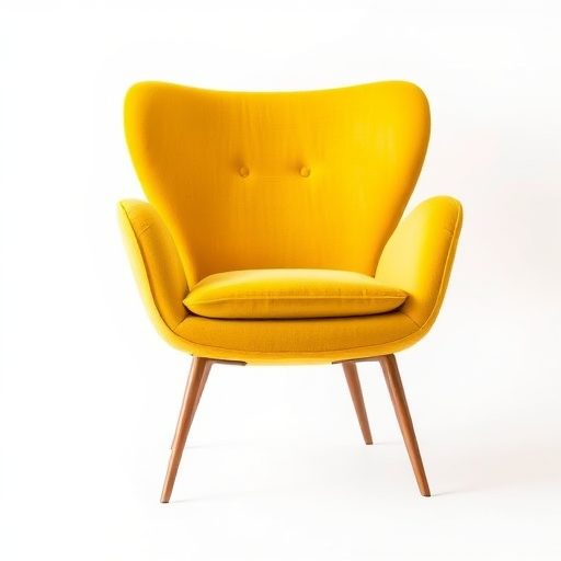 Bright Yellow Accent Chair with Modern Design and Mid-Century Legs