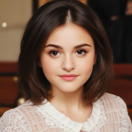 A Portrait of a Young Woman with Soft Features and Natural Beauty.