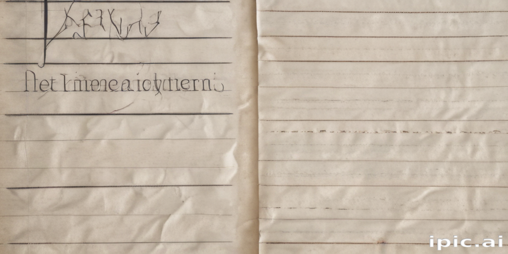 Old Notebook Pages with Handwritten Notes and Blank Lines for Writing