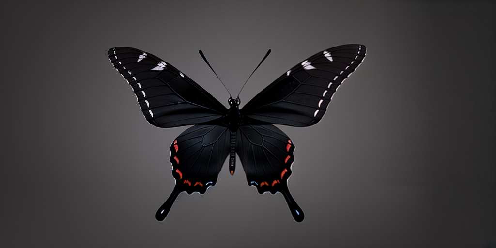 Intricate Beauty of a Black Butterfly Against a Dark Background
