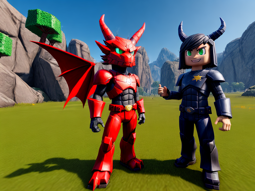 make roblox characther with red dragon horns