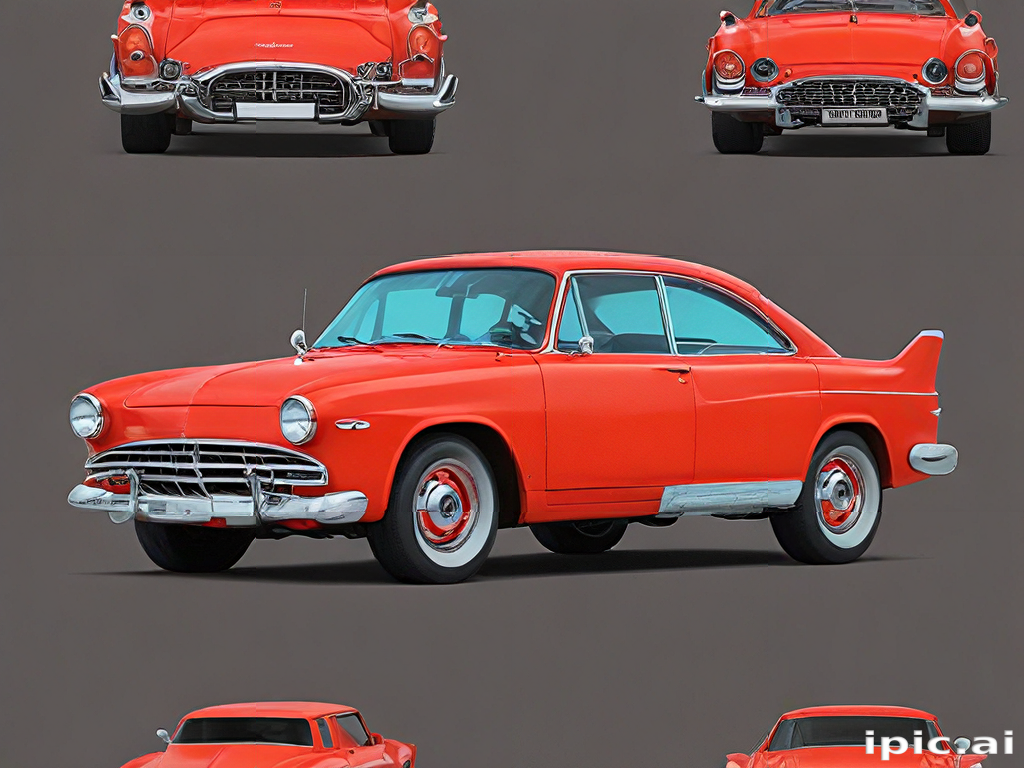 Classic Vintage Red Car with Distinctive Design and Retro Appeal