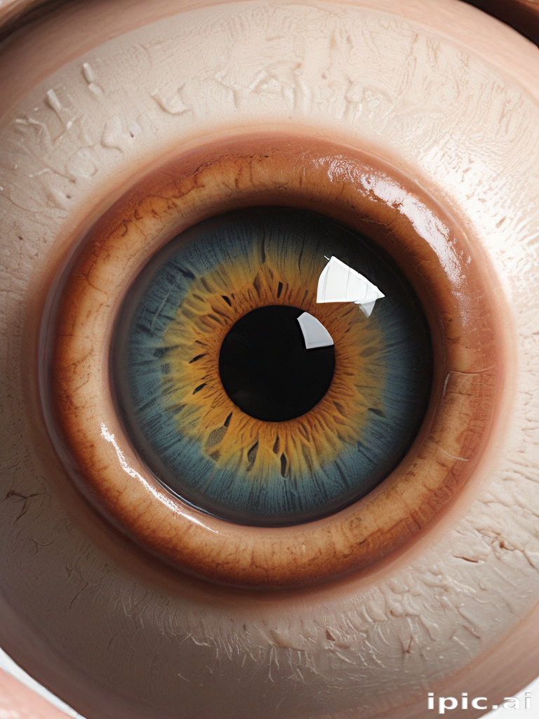 A Close-Up View of a Realistic Human Eye with Vibrant Colors.