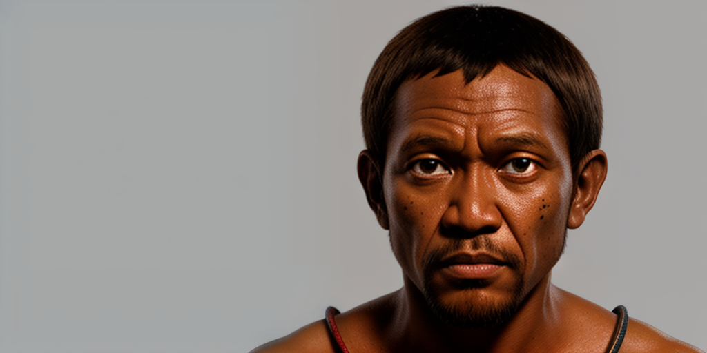 Realistic Portrait of a Man with Short Hair and Intense Expression