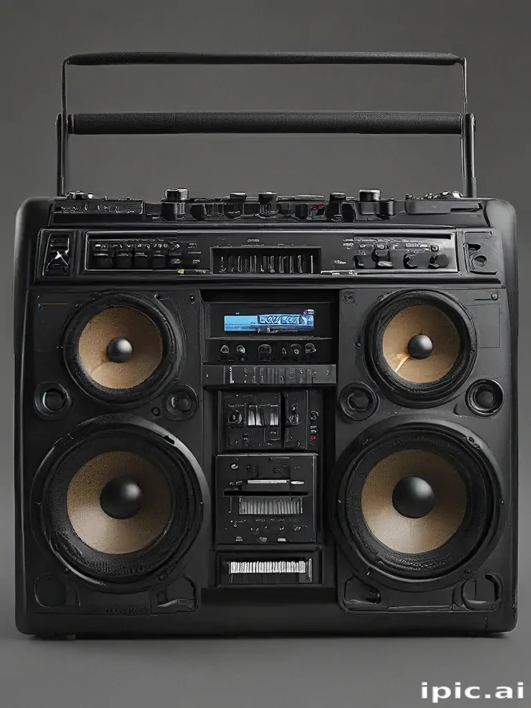 Classic Boombox with Dual Speakers and Retro Design for Music Lovers