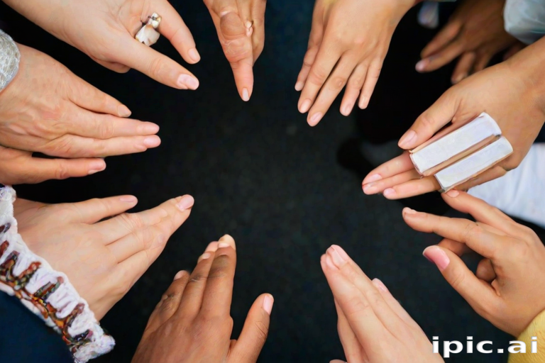 Unified Hands Coming Together in a Symbol of Community and Collaboration