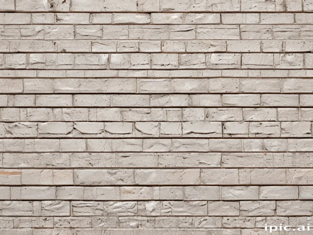 Close-Up View of a Textured Light Gray Brick Wall Surface